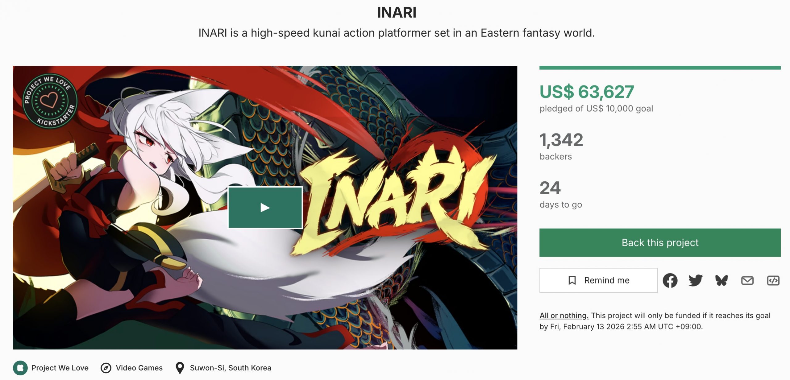 K-Indie Sensation ‘INARI’ Rocks Kickstarter: Reaches Goal in Just 17 ...